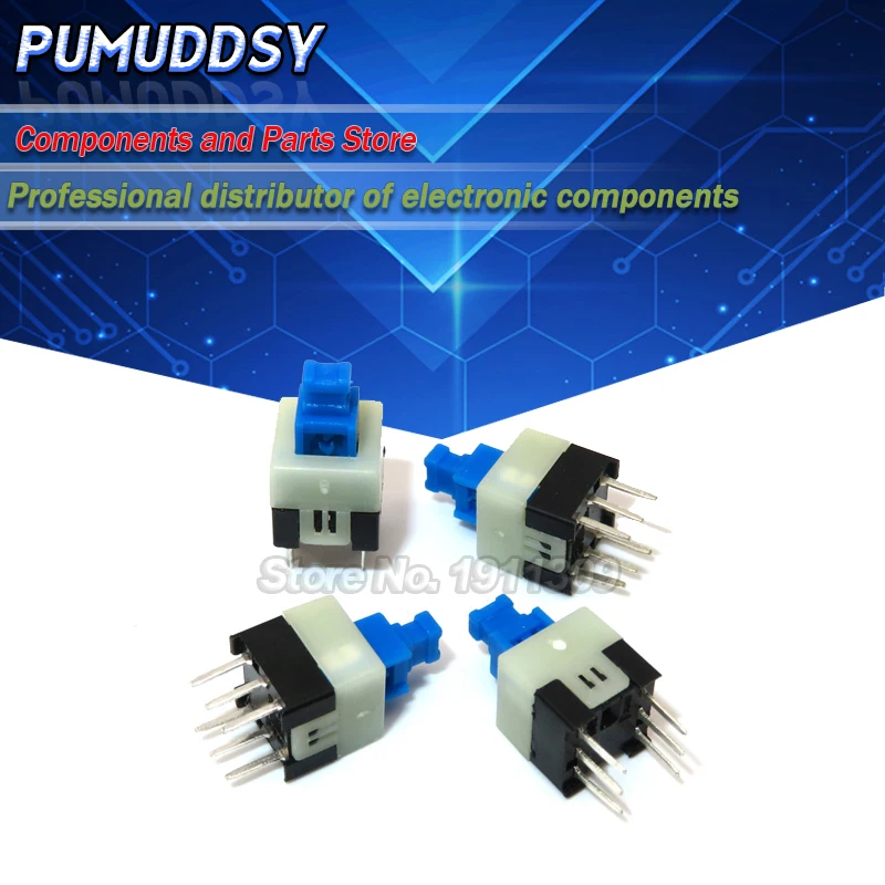 20pcs 8x8 8*8 Mm 6pin Push Tactile Switch Self Lock /off Button ...