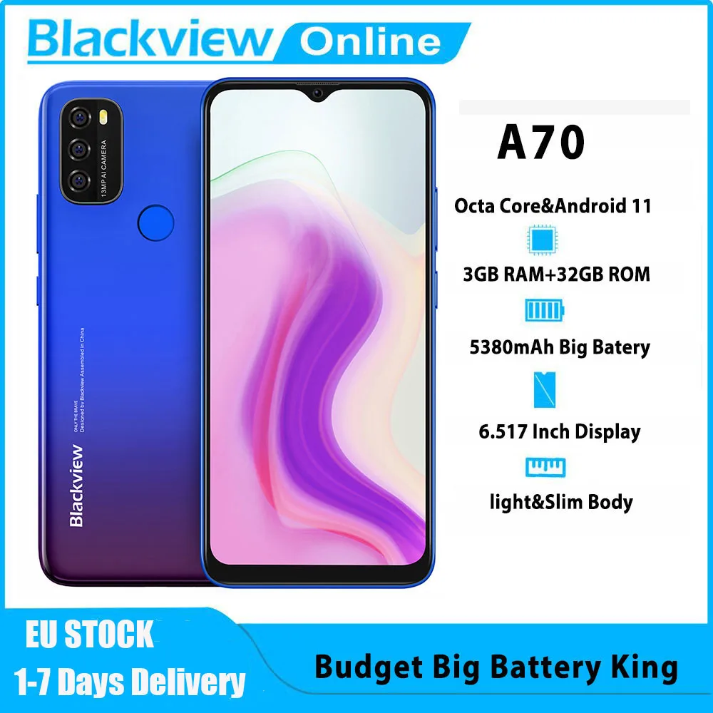 Blackview teléfono inteligente A70, dispositivo con Android 11, Batería ...