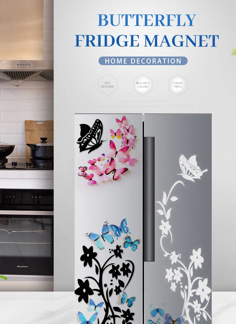 Creative-Refrigerator-Black-Sticker-Butterfly-Pattern-Wall-Stickers ...