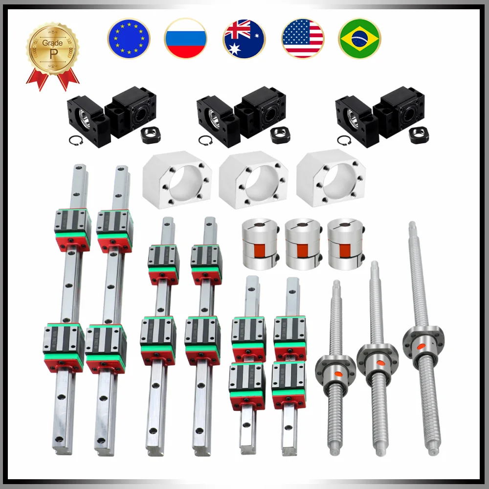 3 axis 4 axis CNC Router kit ：6 pcs HGR20 linear guides +12 pcs HGH20CA ...