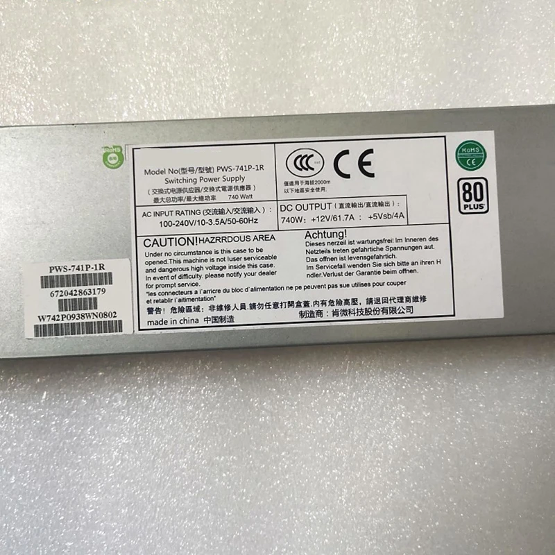 Original PSU For Supermicro 740W Switching Power Supply PWS-741P-1R ...