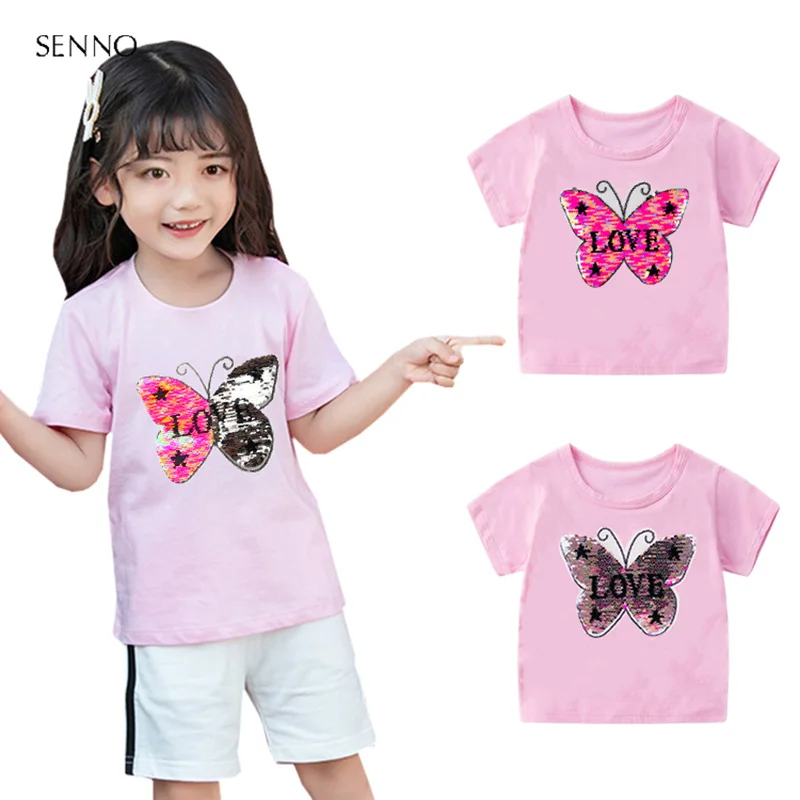 Kids color changing top sequin reversible switchable sequin girls tee ...