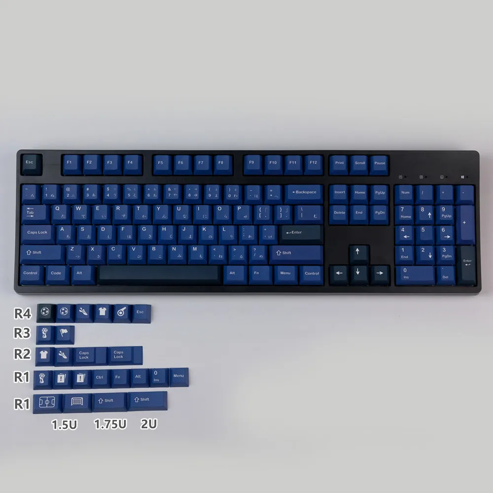 128 Keys GMK Striker Keycaps PBT five Sides Dye Sub Mechanical Keyboard ...