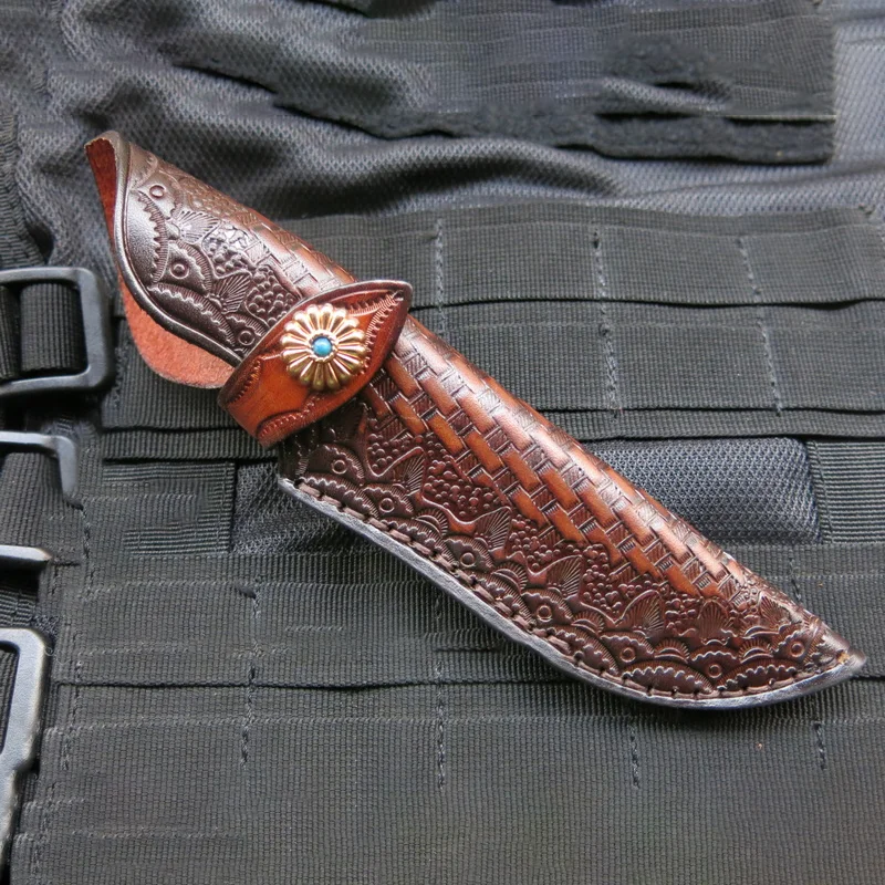 Genuine Leather Snake Skin Pattern Small Straight Military Knife ...