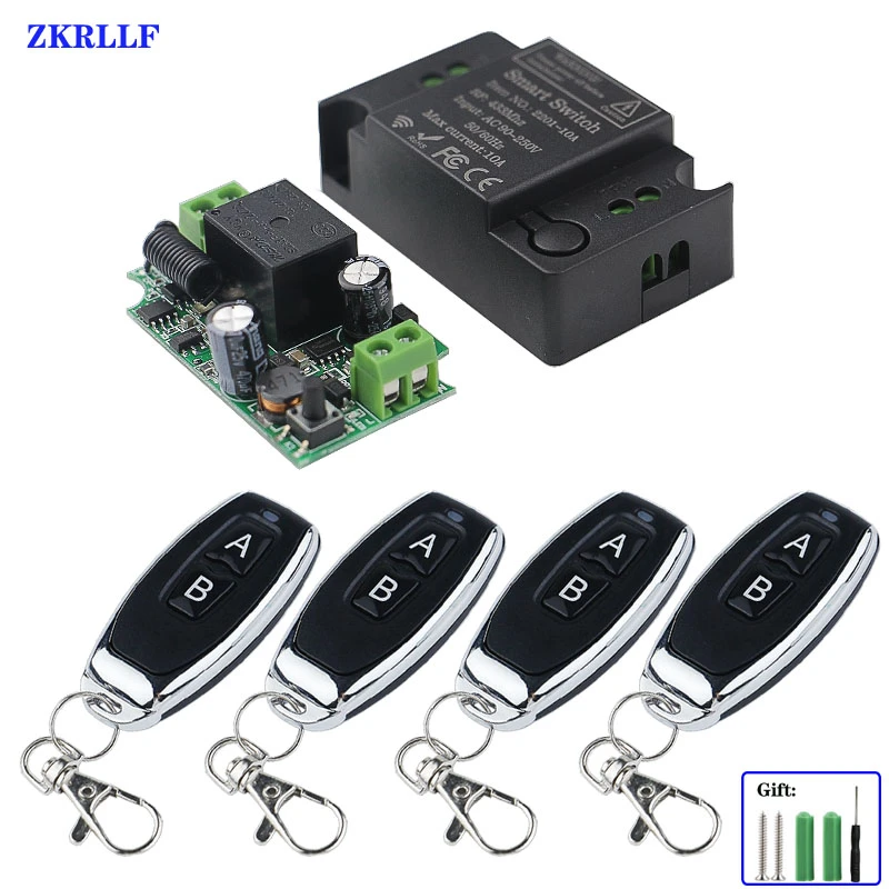 Wireless Remote Control Switch Ac 110v 220v 1ch Receiver Module And Rf ...