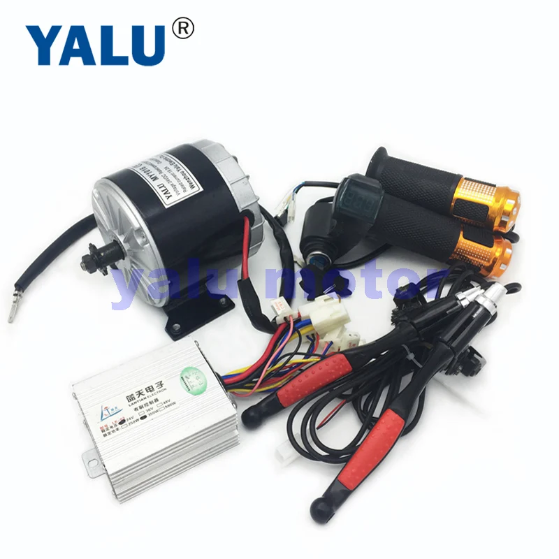 전기 자전거 Dc 모터 My1016 전기 자전거 변환 키트 24v 350w 스쿠터 디지털 스로틀 배터리 표시기 포함