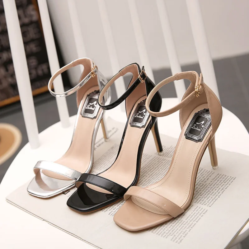 sexy 9cm high heels sandals women open toe narrow band party shoes ...