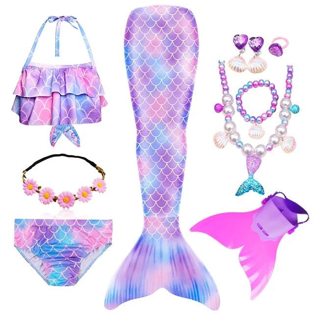 Little Mermaid Tail Cosplay Swimmable Costume Set - AllCosplay.com