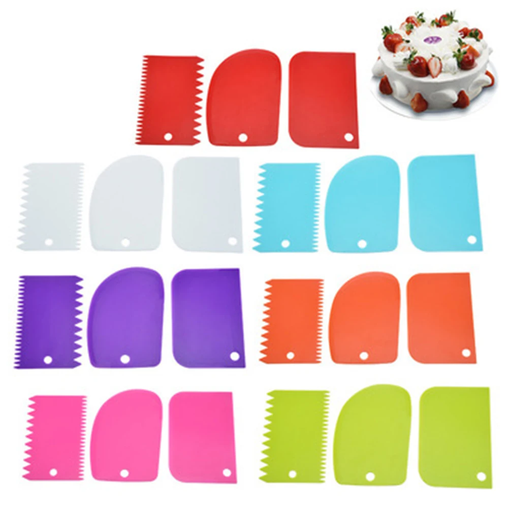3PS Baking Pastry Tools Plastic Dough Knife Icing Fondant Scraper ...