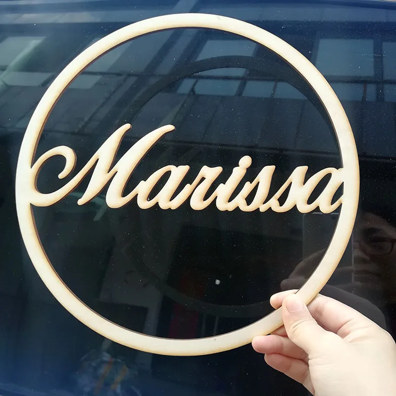 Custom Wedding Wooden Round Name Sign Personalized Name Circle Signs ...