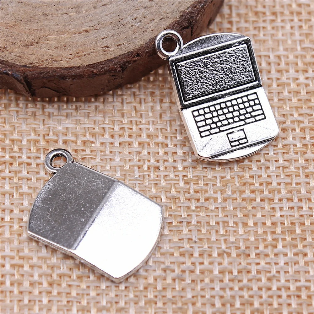 WYSIWYG 10pcs 21x13mm Antique Silver Color Computer Charms 3D Charms ...