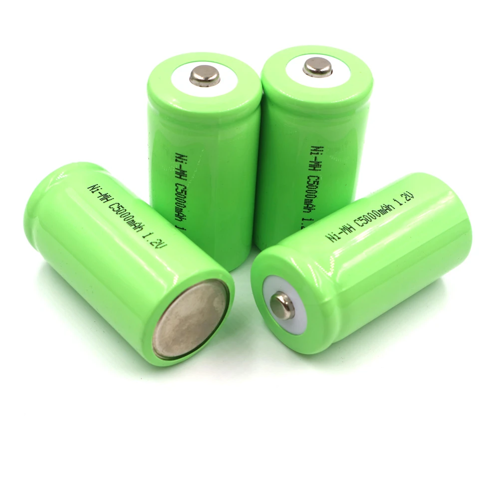 C&P Ni Mh C Battery Cell 5000mah Rechargeable NiMH C/R14 Size Tip Point ...