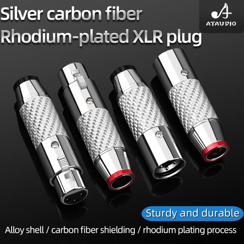 4PCS-Hifi-XLR-plugs-carbon-fiber-high-end-rhodium-plated-male-and ...