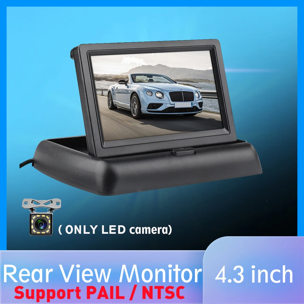 4.3 Hd Hd Hd Dobrável Monitor De Visão Traseira Do Carro Invertendo ...