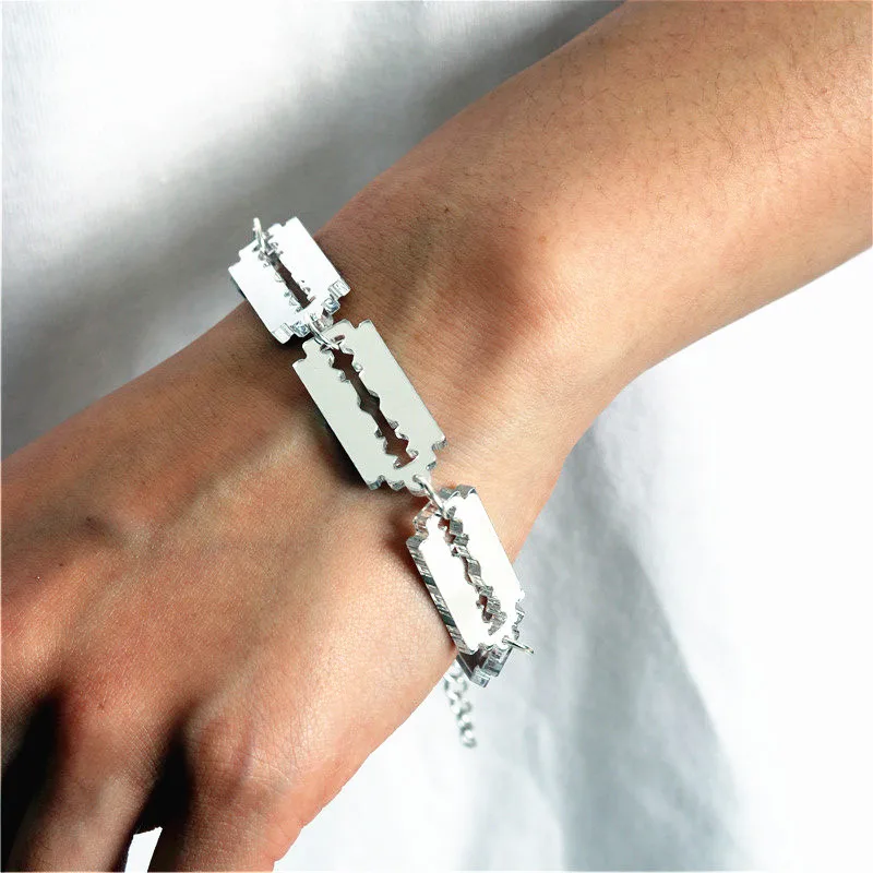 KUGUYS-Gold-Silver-Color-Blade-Razor-Bracelet-Women-Men-Male-Hollow-out ...