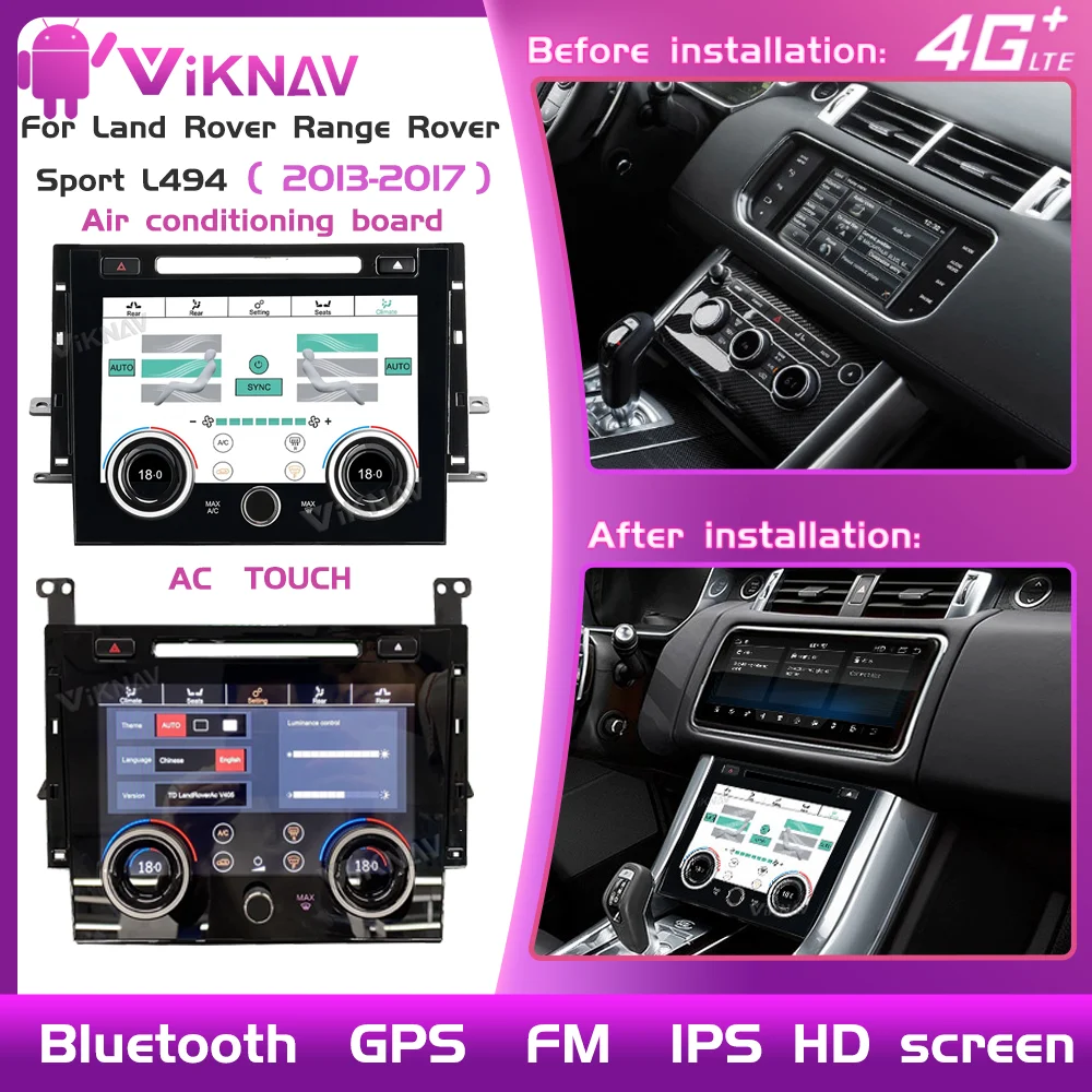 Android Car Radio Ac Panel Lcd Multimedia Player For Land Rover Range ...