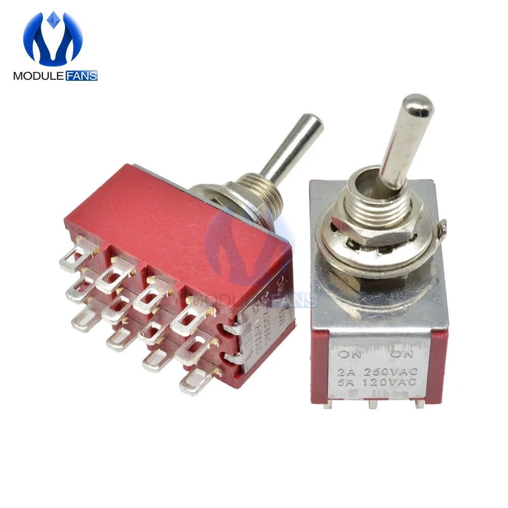 Toggle Switch Single Pole Double Throw Spdt On-on 120vac 6a 1/4 Inch ...