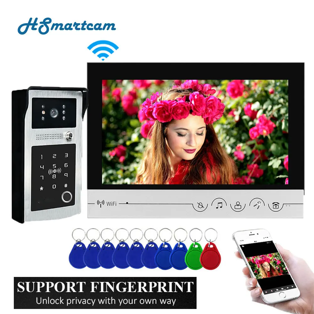 9 inch WIFI Video Intercom for Home Monitor entry system with Password ...