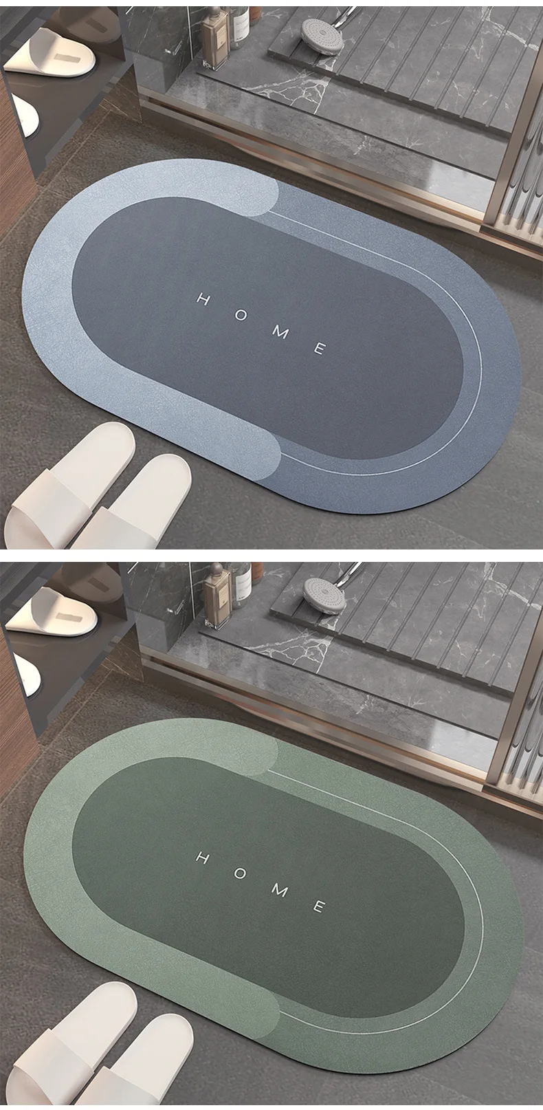 Tapis de bain,D-400MMx600MM--Tapis de sol absorbant à séchage rapide ...