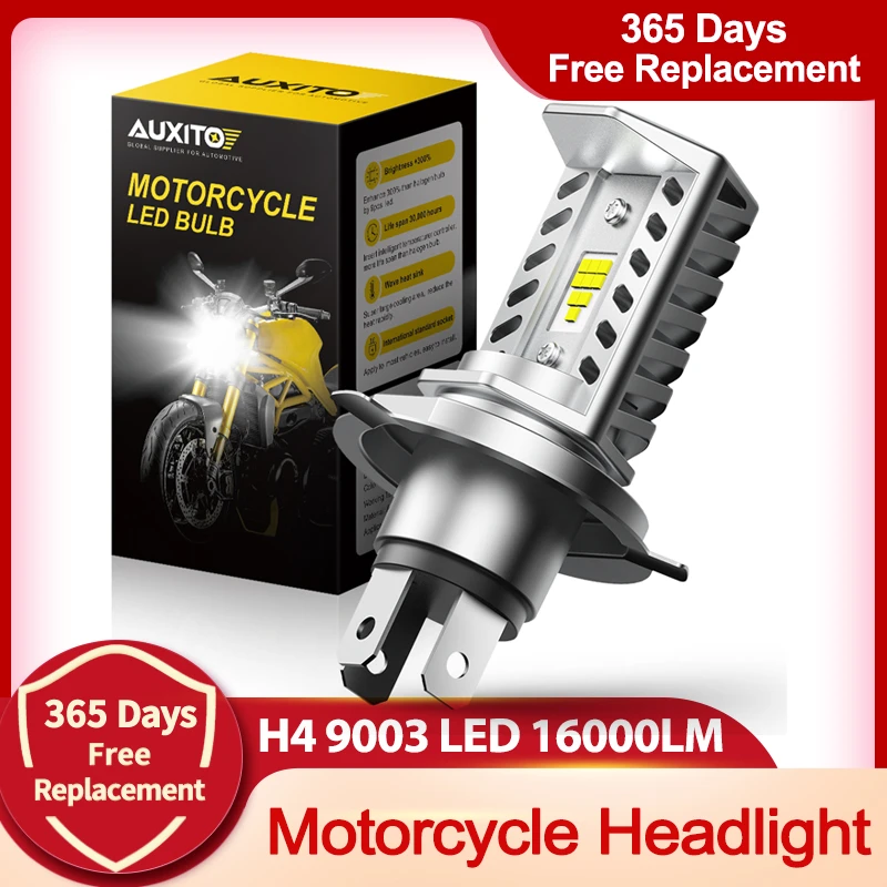 Auxito 9003 H4 Led Motorcycle Headlight 12v H4 Led Moto Bulbs 16000lm ...