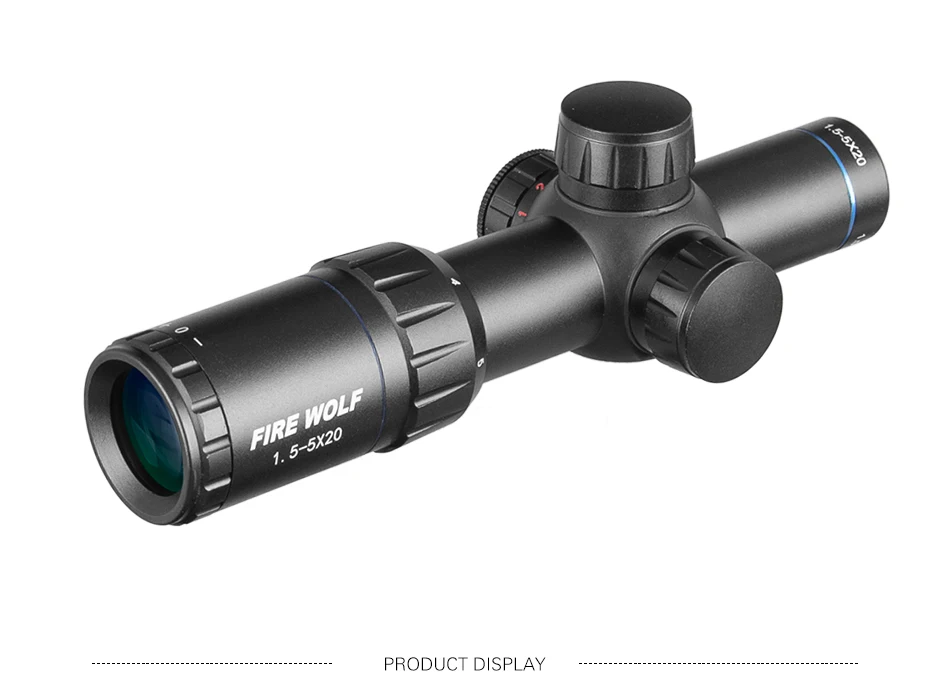 Fire Wolf HD 1.5-5X20 Riflescope Green Red Reticle Sight Dot Scope ...