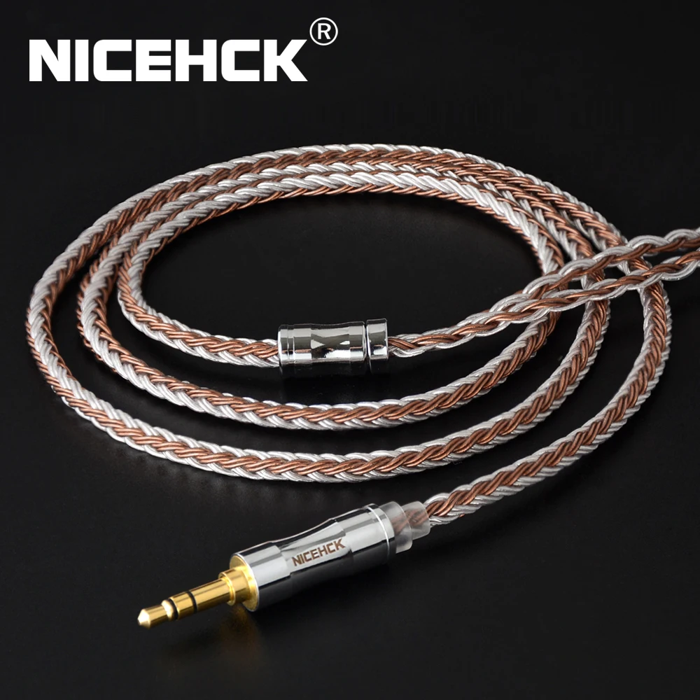 NICEHCK Cable combinado de cobre y plata de 16 núcleos, conector MMCX ...
