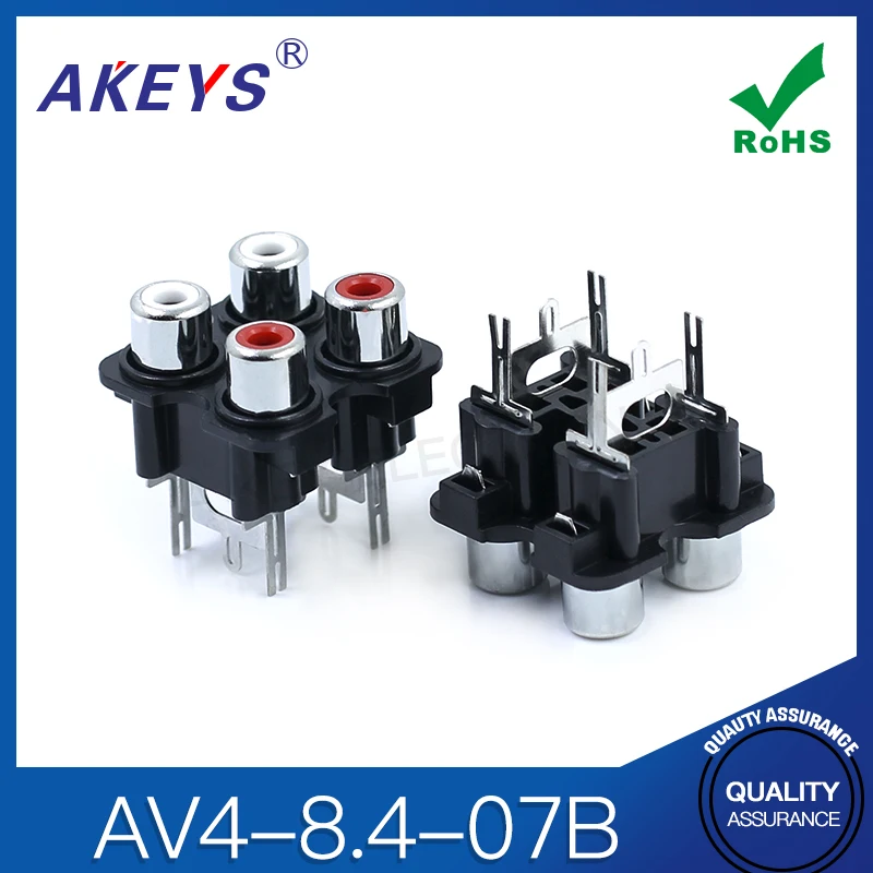 AV-single-core-socket-6-pin-RCA-socket-4-hole-PCB-soldered-audio-and ...