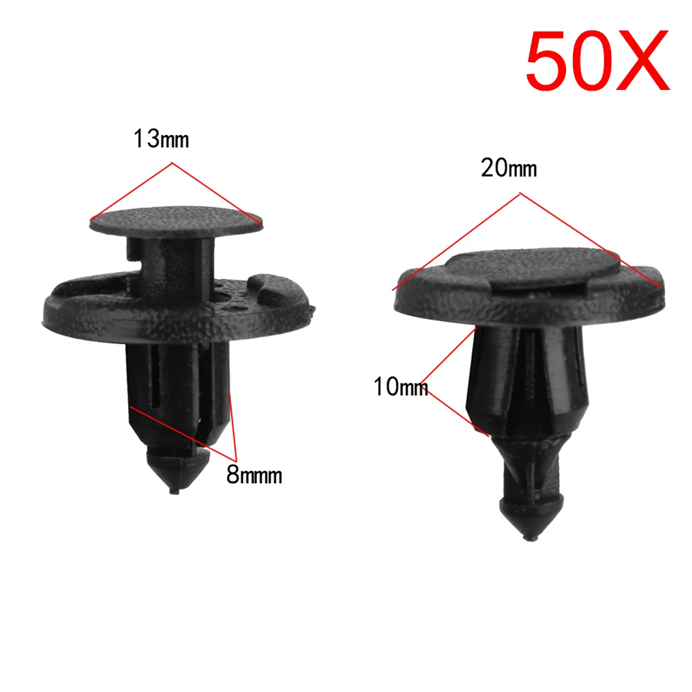 50pcs 8cm Cowl Bumper Fender Push-type Retainers 01553-05323 For Nissan ...