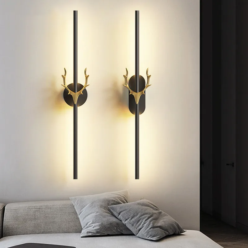 Creative-black-wall-lamp-Decor-deer-wall-lamp-For-Home-Living-Room ...