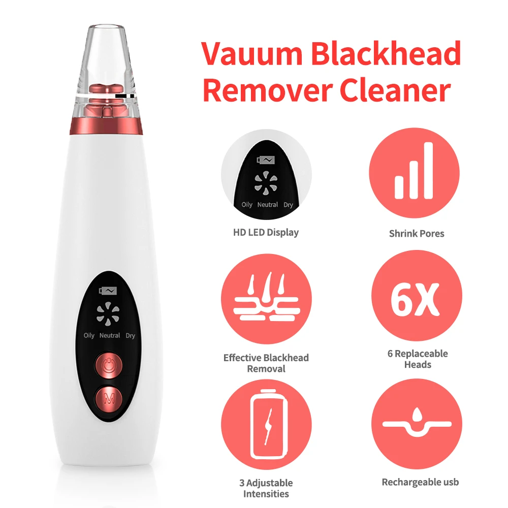Electric Blackhead Remover Vacuum Face Ance Pore Cleaner Vacuum Black ...