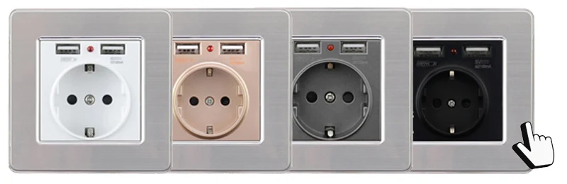 Штепсельная розетка стандарта ЕС/DE/FR, настенная розетка с двойным usb ...