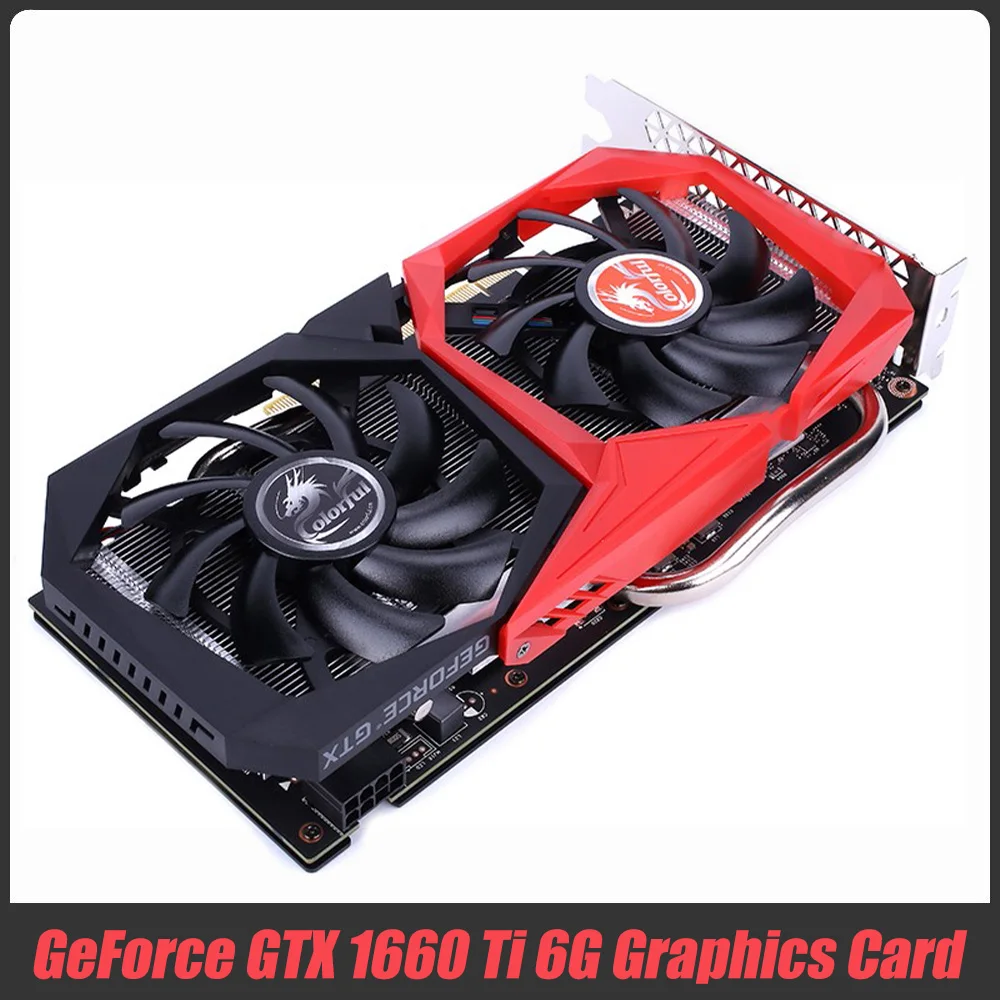 새로운 다채로운 GeForce GTX 1660 Ti 6G 그래픽 카드 TU116 12nm 1536 1500Mhz 1770Mhz ...