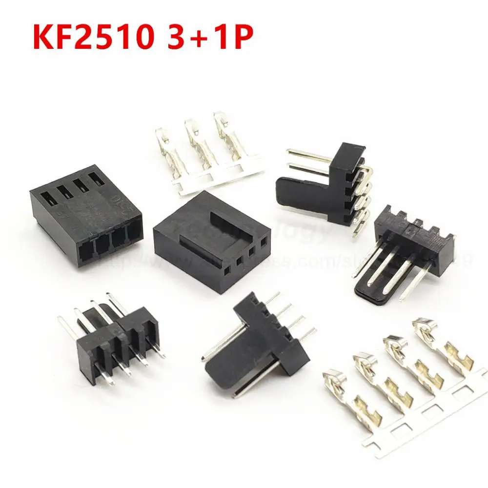 2510 2.54 mm KF2510 3+1P KF2510-4AW male female housing connector straight right angle Pin ...
