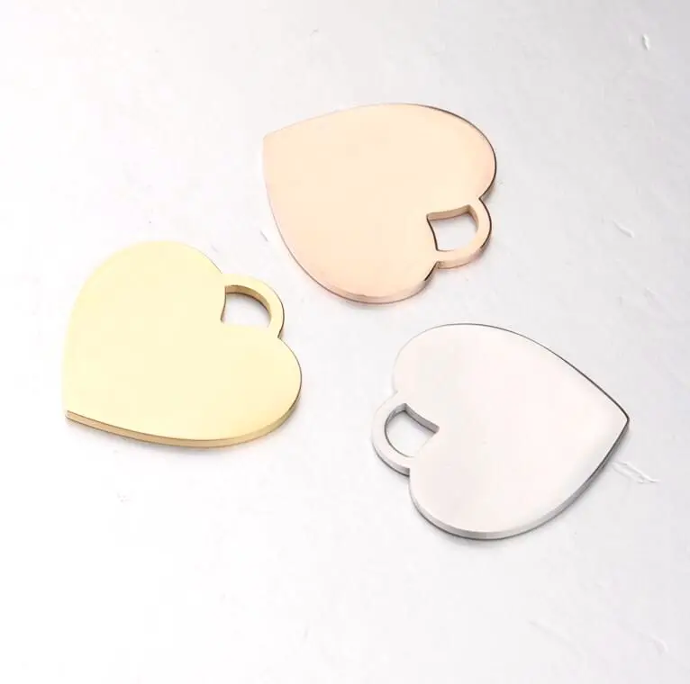 10pcs-mirror-polished-stainless-steel-gold-Color-Made-with-Love-Heart ...