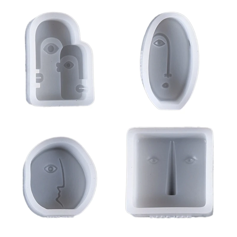 20cf Human Face Candle Silicone Mold 3d Abstract Face Sculpture Mould ...