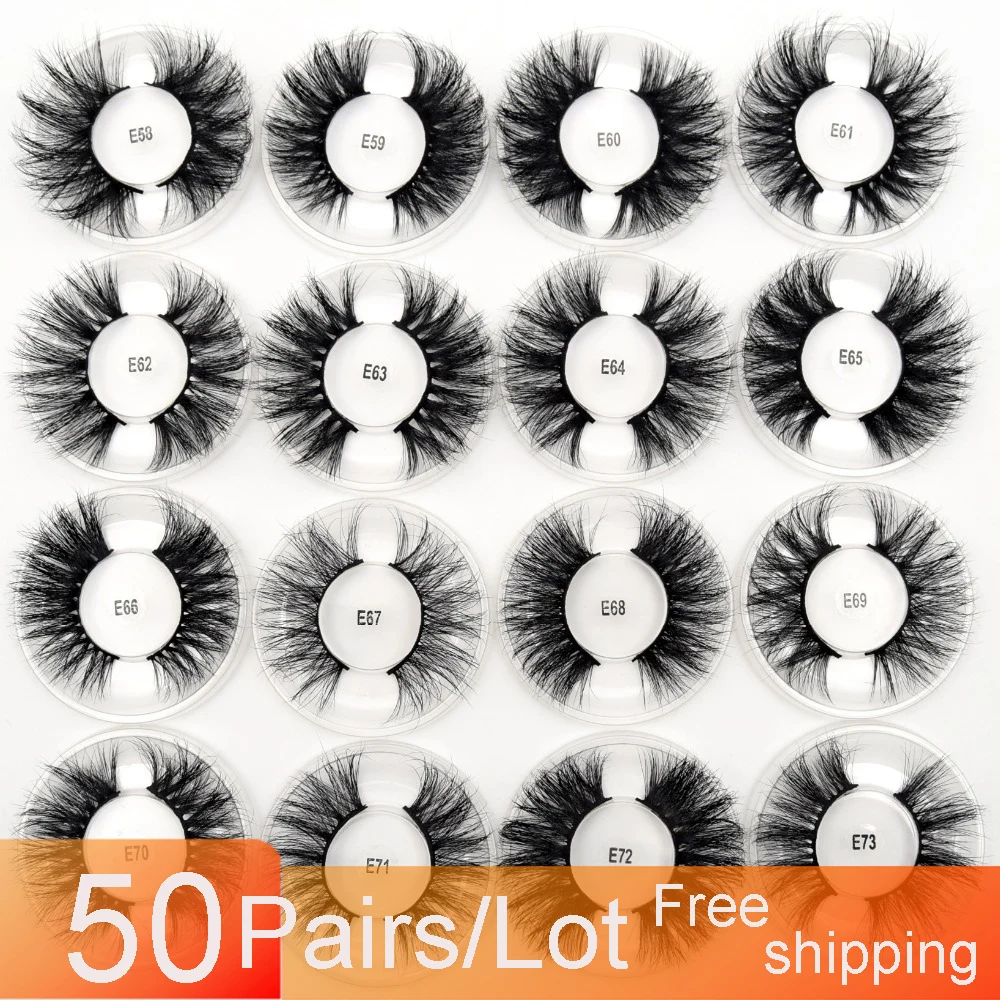 50-pairs-lot-25mm-Lashes-3D-Mink-Eyelashes-Handmade-Dramatic-Lashes ...