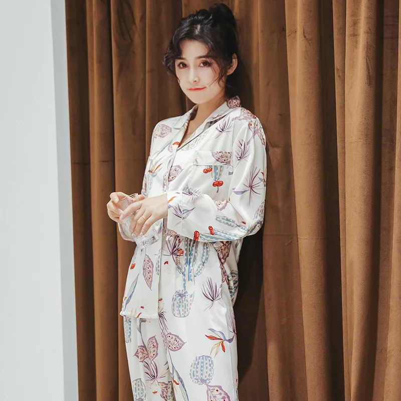 Feier Pijama de manga larga para otoño, 2 piezas, estampado de Cactus ...