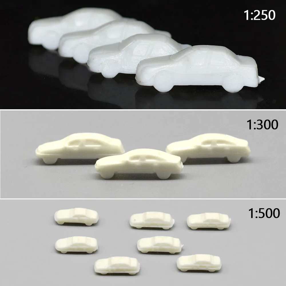 50Pcs-Miniature-Model-Car-1-250-300-500-Scale-White-ABS-Mini-Plastic ...