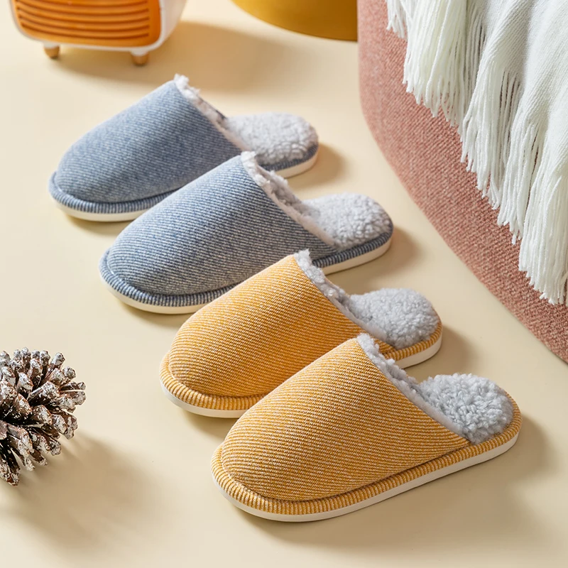 Solid-Slippers-Men-Winter-Flock-Warm-Shoes-Man-Furry-Cotton-Home ...