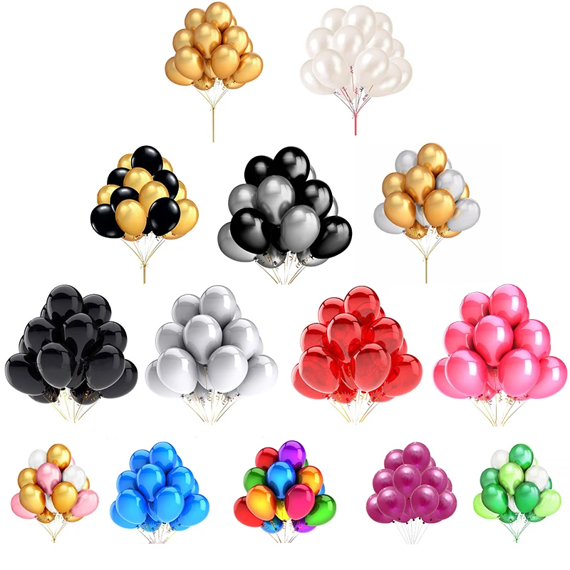 10pcs 10/12inch Glossy Pearl Latex Balloon Birthday Party Wedding ...