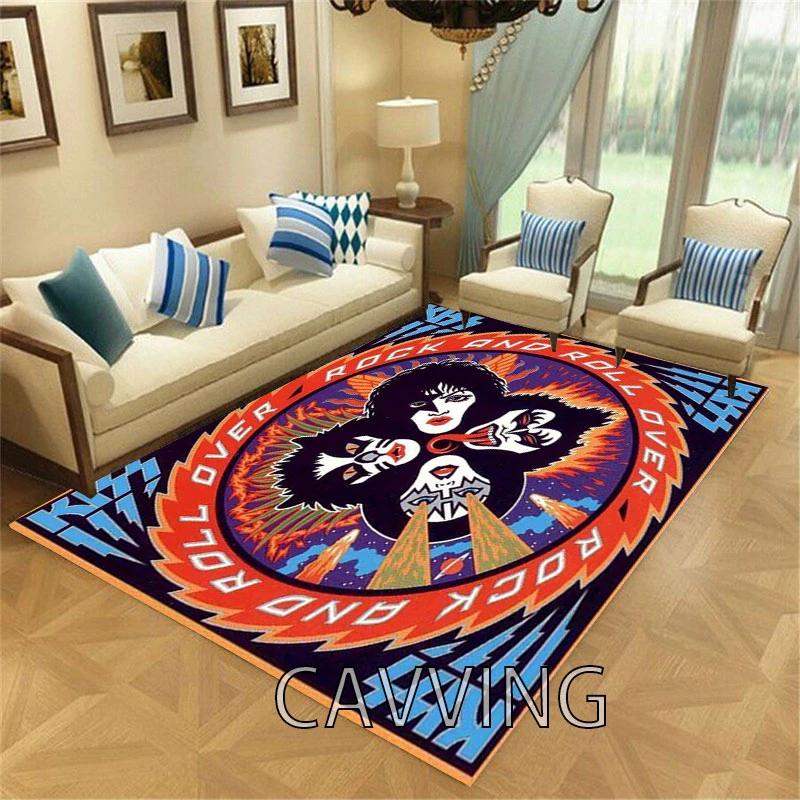 KISS Rock Band 3D Printed Carpets Soft Flannel Rugs Anti slip Large Rug ...
