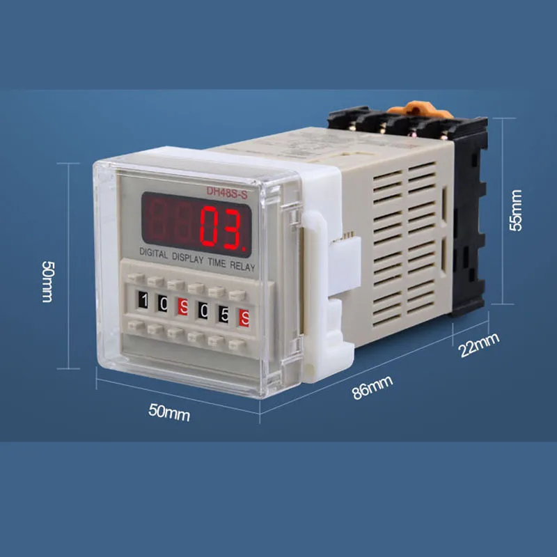 Din Type Digital Timer Meter 00~99 S,m,h , 0.1s,0.1m, 0.1h , Second ...