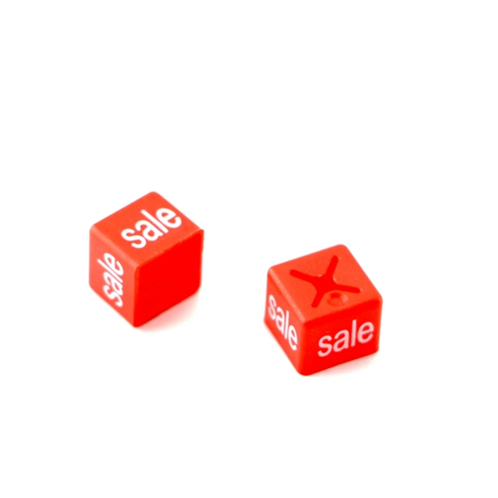 Hanger's Plastic Sale Cubes Red Size Maker Clip Sale Printed Promotion ...