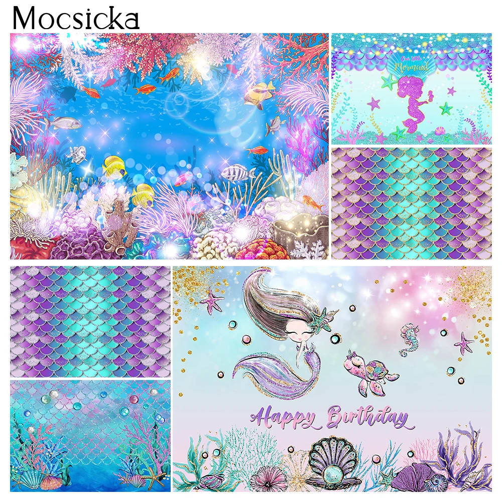 Photography Backdrop Under The Sea Little Mermaid Princess Background ...