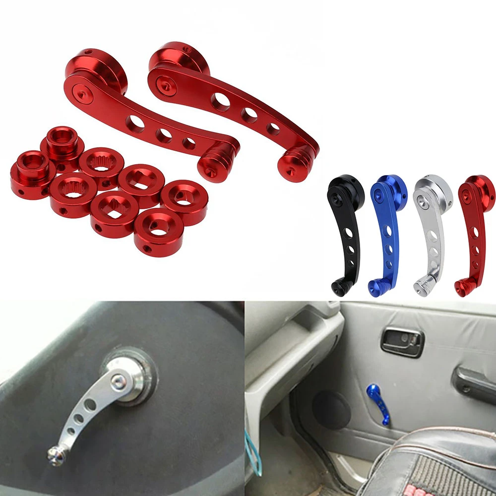 1 Pair Aluminum Alloy Universal Car Window Close Hand Crank Handle ...