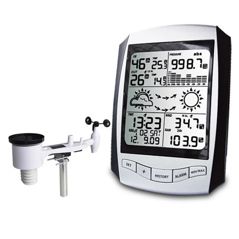 Weather-Forecast-Machine-Small-Home-Station-With-Anemometer-Rain-Gauge ...