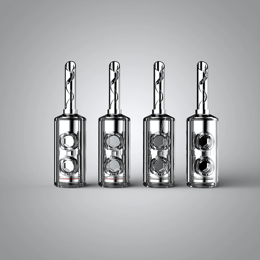 4Pcs Double Hex Screws Locking Rhodium Gold Plated BFA Banana Connector ...