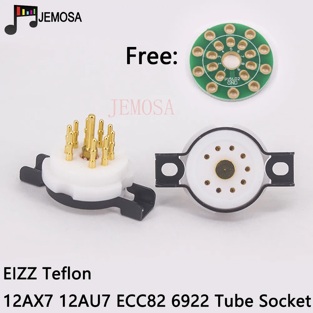 Eizz Teflon Small 9pins Tube Socket Gold Plated For 12ax7 Ecc82 Ecc83 ...
