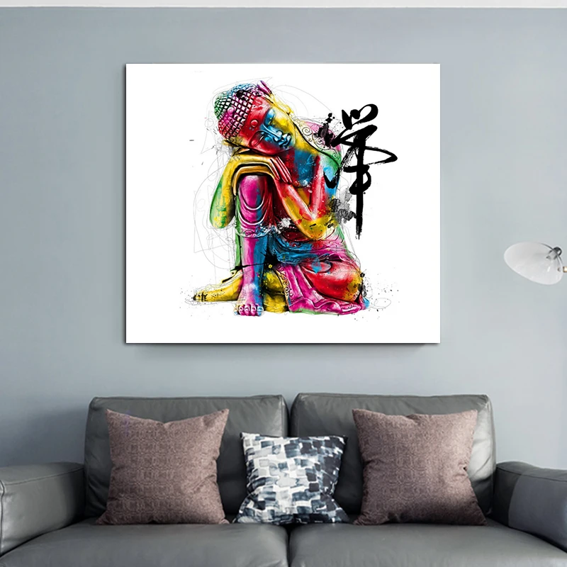 Zen painting HD print buddha picture wall art canvas statuette poster ...
