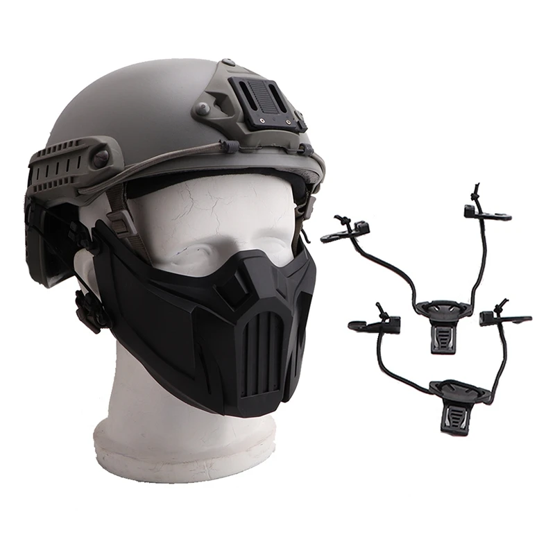 Tactical Half Face Mask Hunting Protective Guard Mask Cover Soft ...